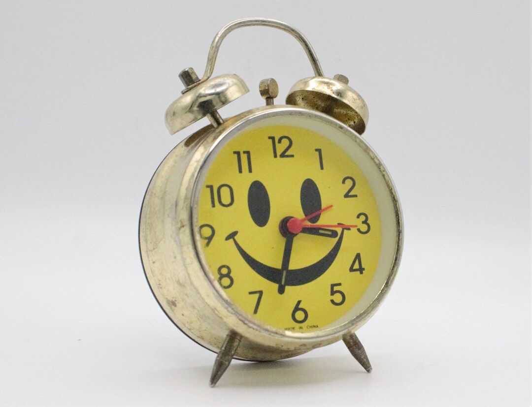 Vintage Happy Face Alarm Clock Electronic Movement Beeper Tone - Etsy