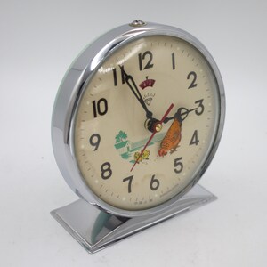 Vintage Alarm Clock Animated Motion Feeding Chicken and Chicks Farm ...