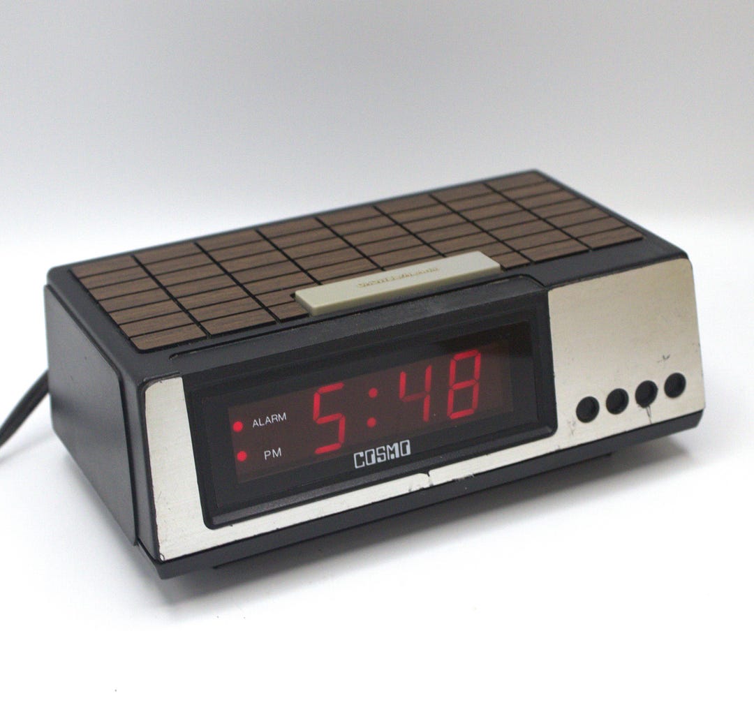 Vintage Cosmo Digital Alarm Clock Red LED Lighted Time Display ...