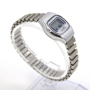 Vintage 1980s Quintel Digital Watch Chrome Silver LCD Quartz Wristwatch ...