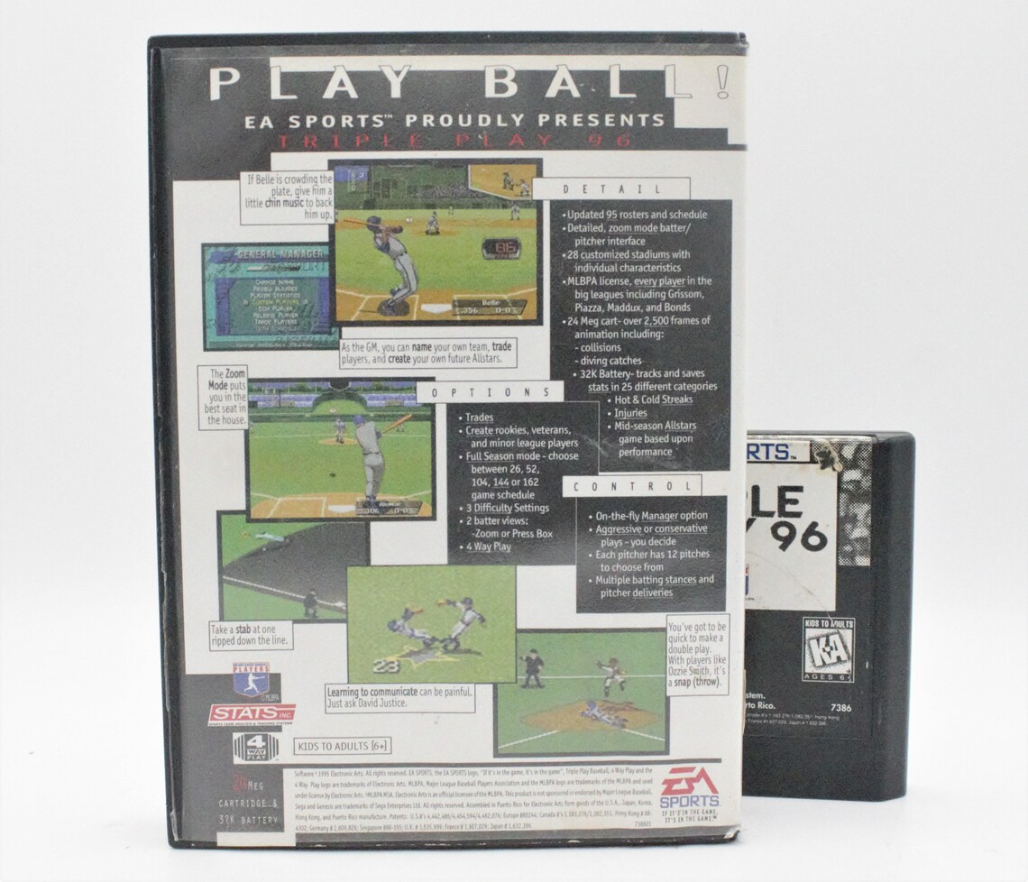 Vintage SEGA Triple Play 96 Major League Baseball Original - Etsy