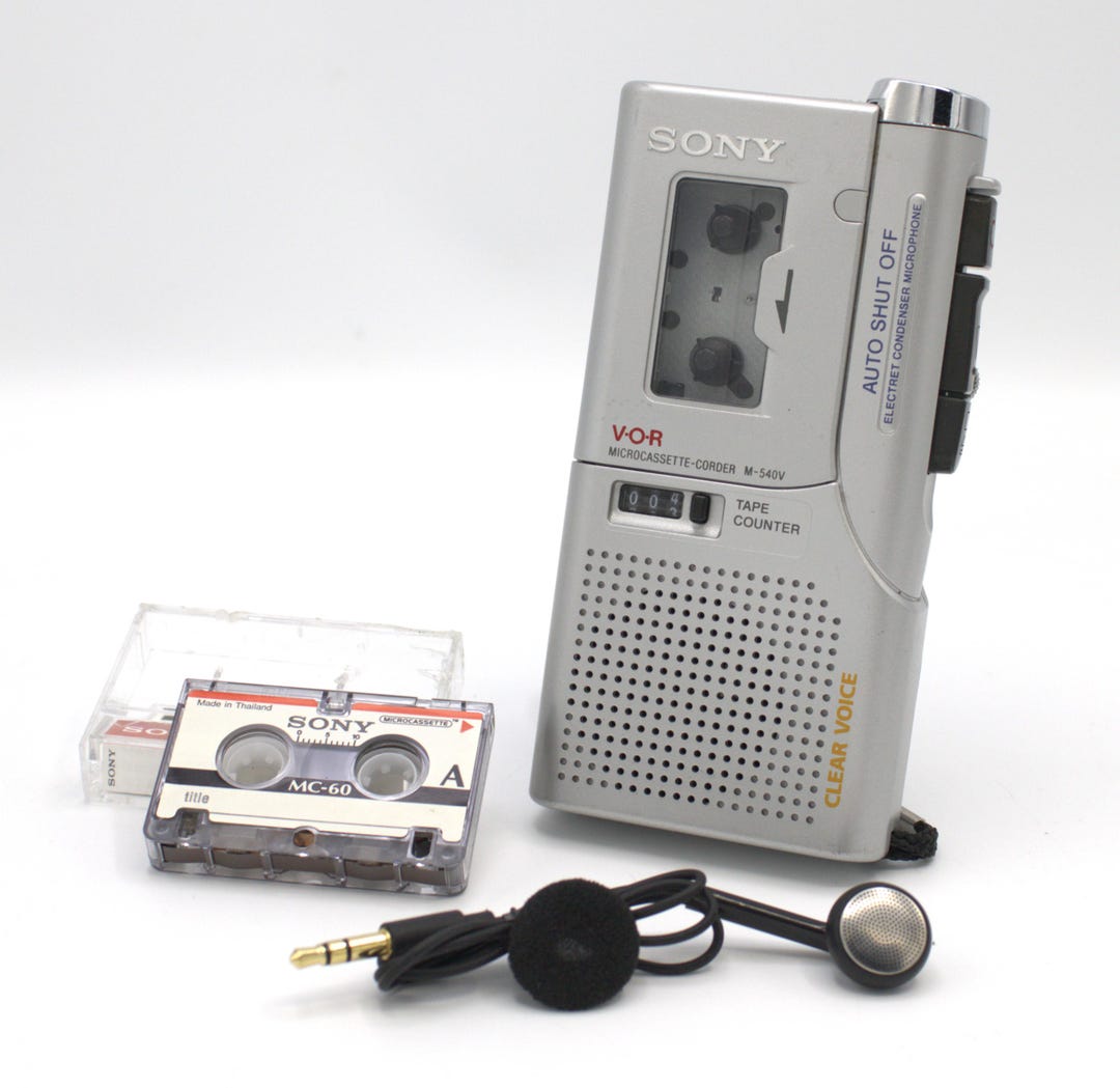 Vintage Sony Micro-cassette Tape Recorder Built in Microphone Speaker ...