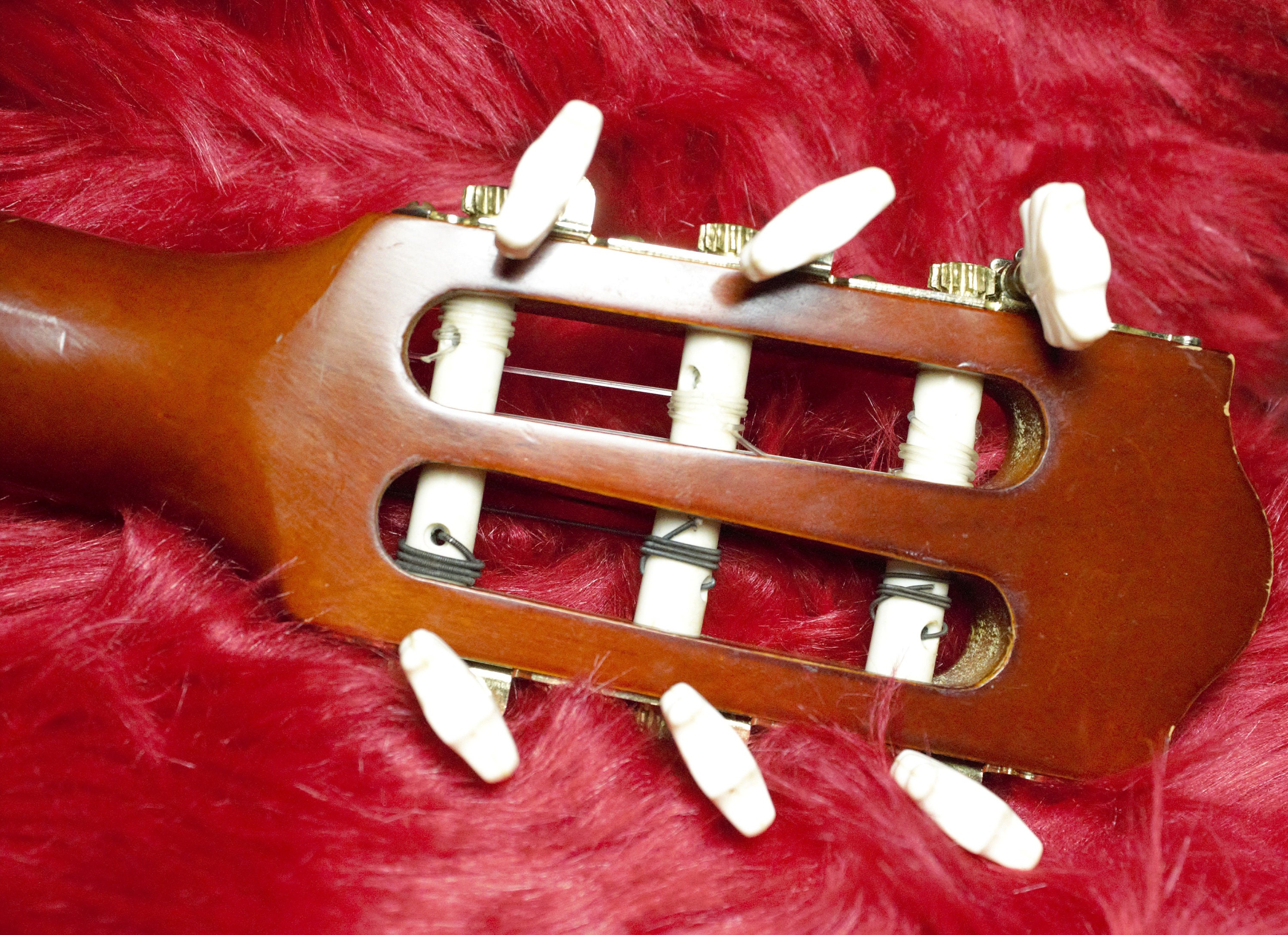 Vintage Acoustic Mini Guitar Bestler Light Dark Wood Pine Brass ...