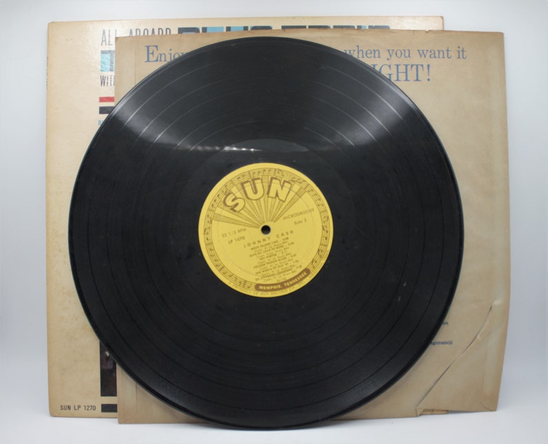 Vintage 1960s Vinyl Johnny Cash All Aboard the Blue Train Album 12 LP ...