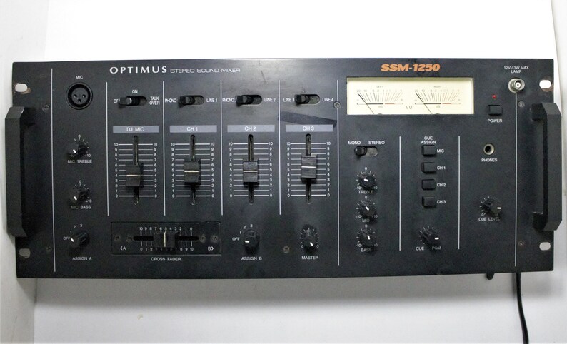 Vintage Stereo Sound Mixer Optimus Sound Board Mic 3 Channel - Etsy