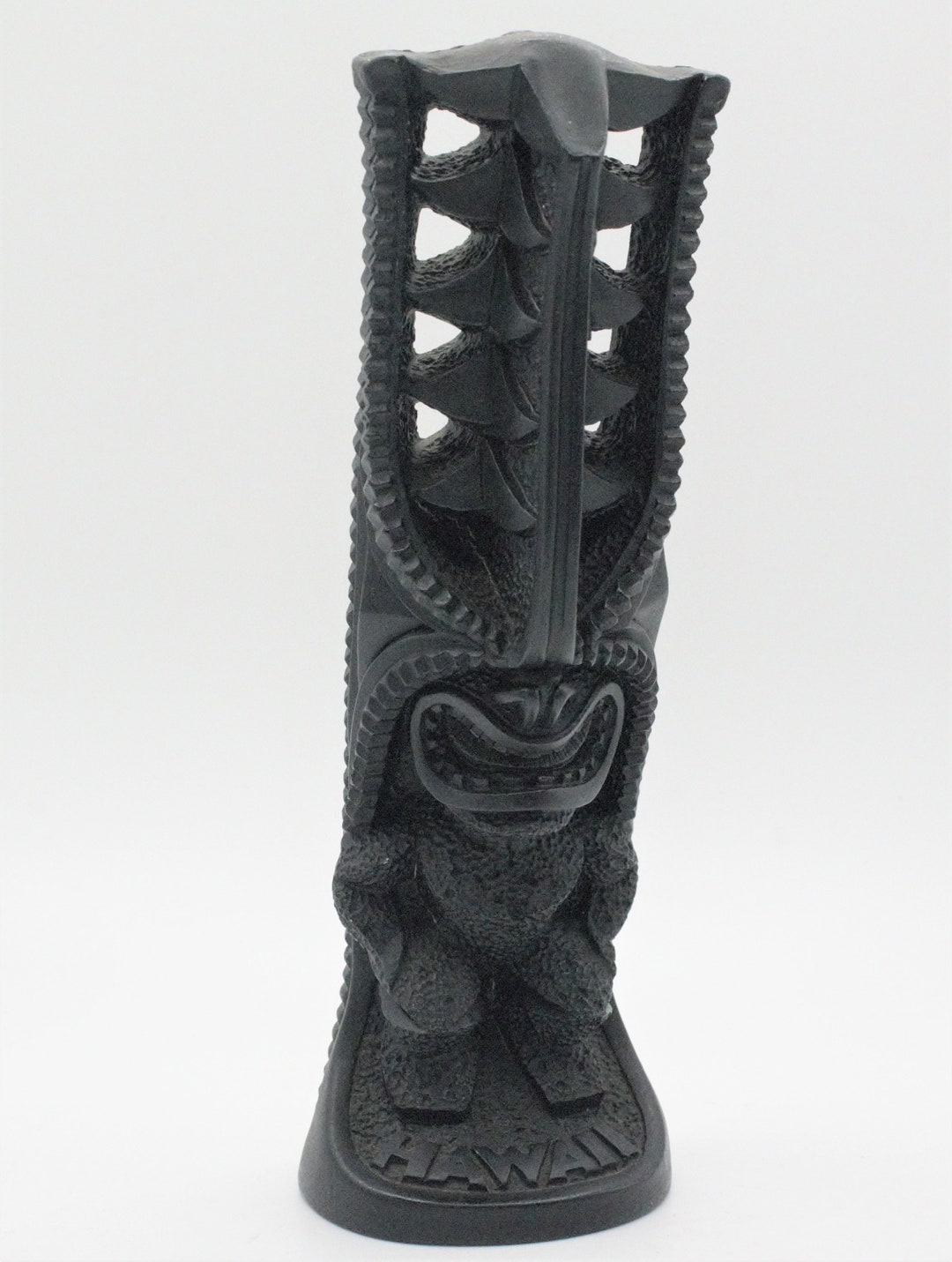 Vintage Coco Joe Carved Lava Lono Tiki Sculpture Hawaii Volcanic ...