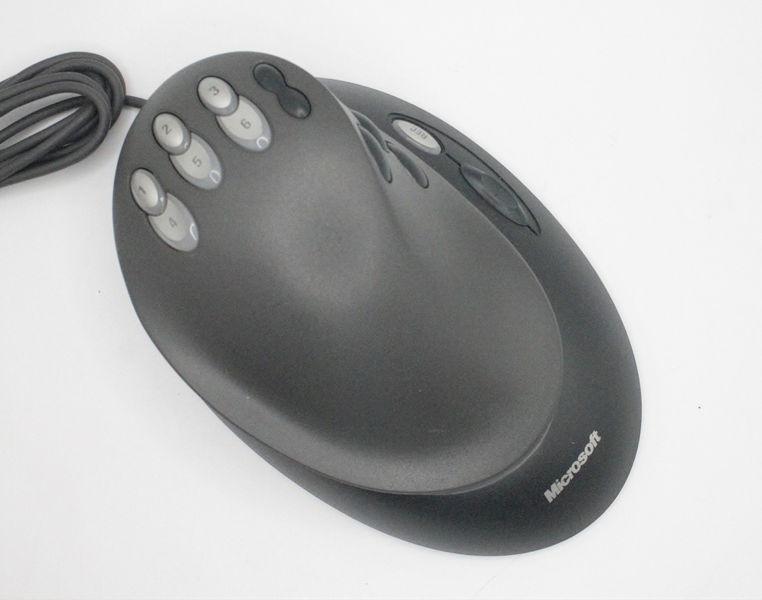 Vintage PC Mouse Microsoft Sidewinder Strategic Commander Swivel Palm ...