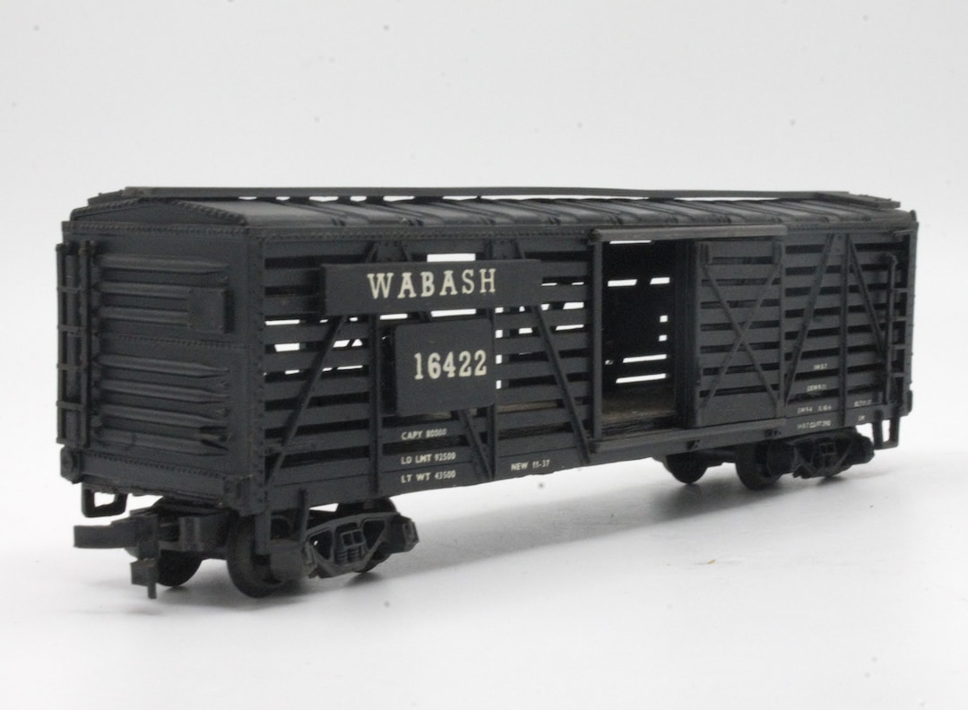 Vintage HO Scale Model Train Car Wabash Cattle Car Animal Transport ...