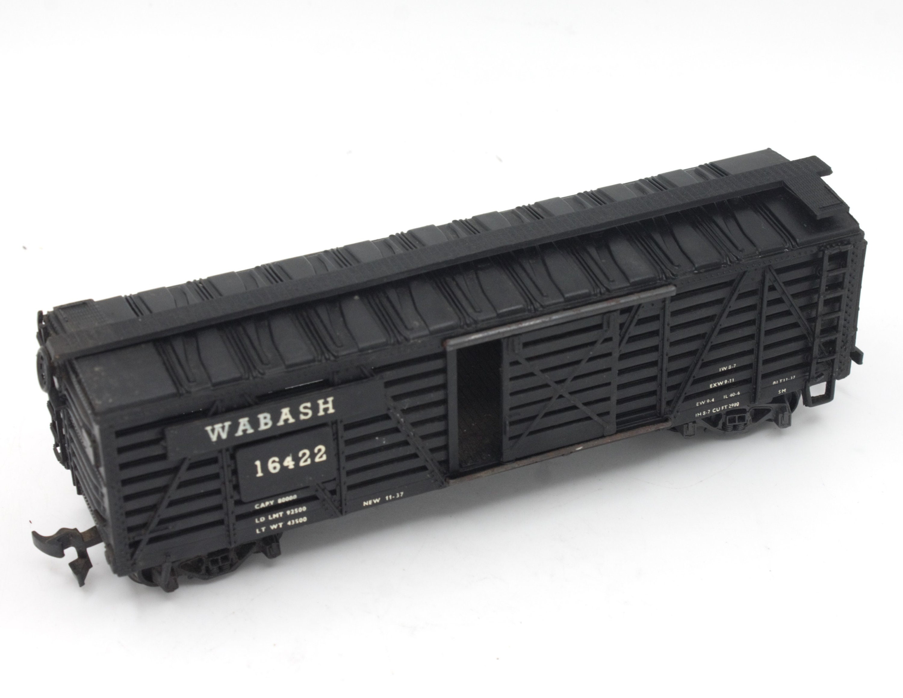 Vintage HO Scale Model Train Car Wabash Cattle Car Animal Transport ...