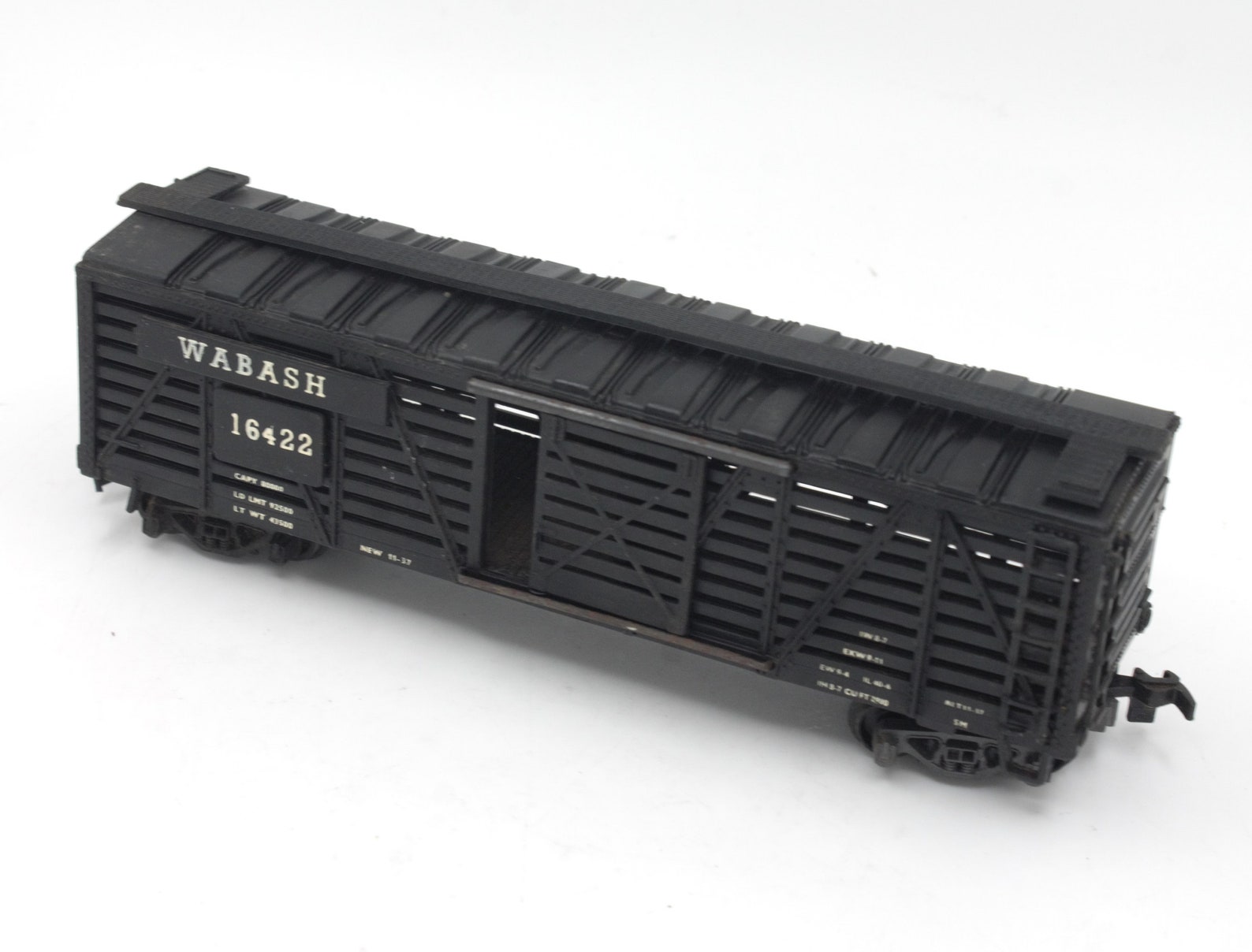 Vintage HO Scale Model Train Car Wabash Cattle Car Animal Transport ...