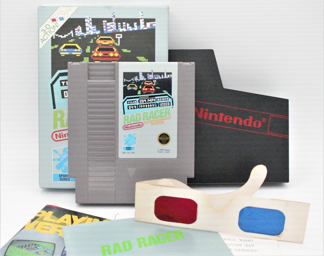 Vintage Nintendo Game Rad Racer NES Cartridge in Original Box Complete ...