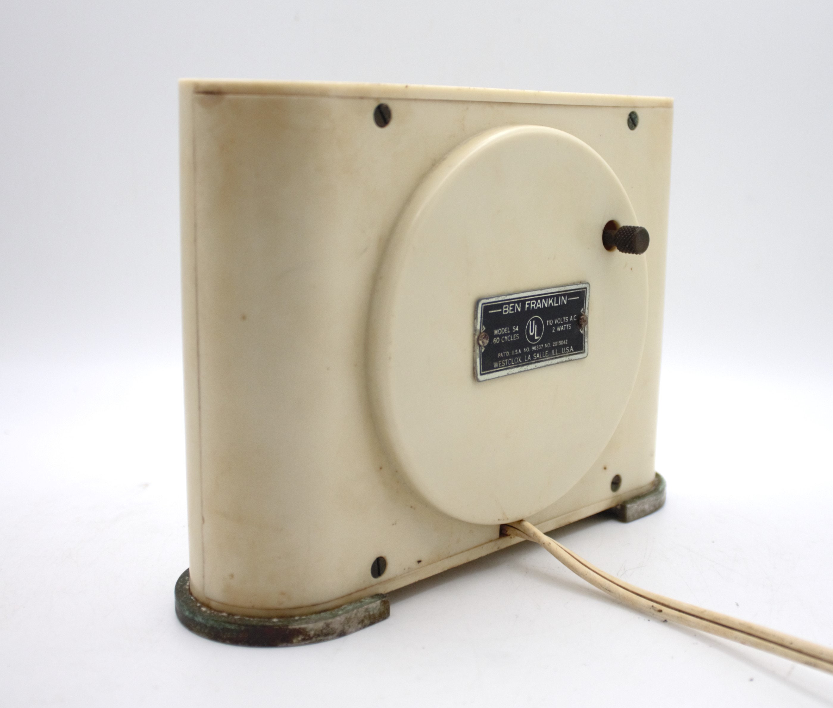 Vintage 1930s Art Deco Ben Franklin Alarm Clock Analog Dial Buzzer ...