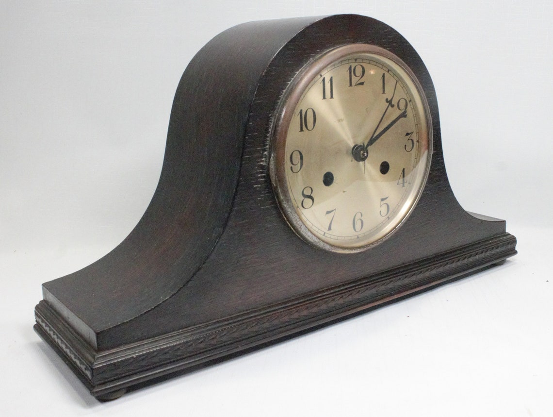 Vintage Wood Mantle Clock Chime Hourly Quarterly Gong Brass 14 - Etsy