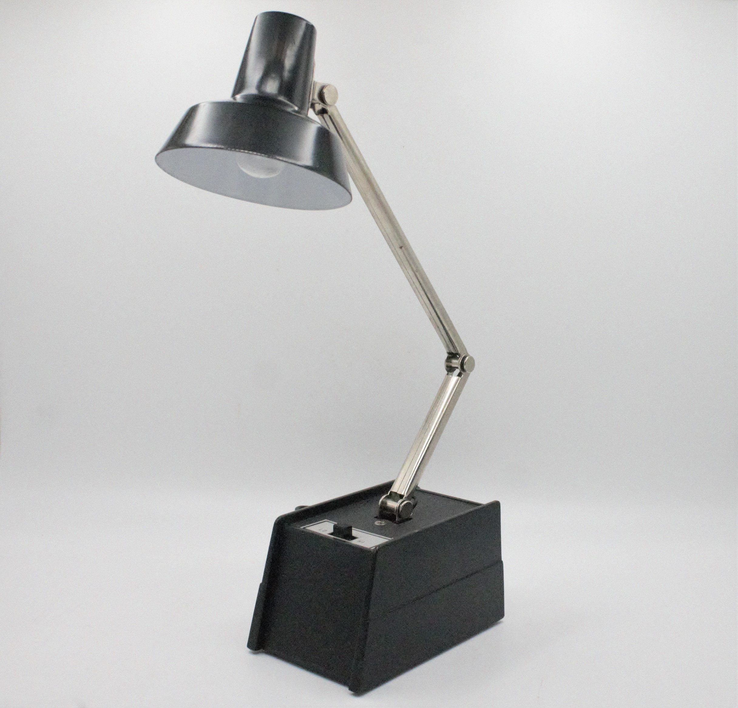 Vintage 1970s Desk Lamp Desktop Work Light Hi/lo Brightness Black ...