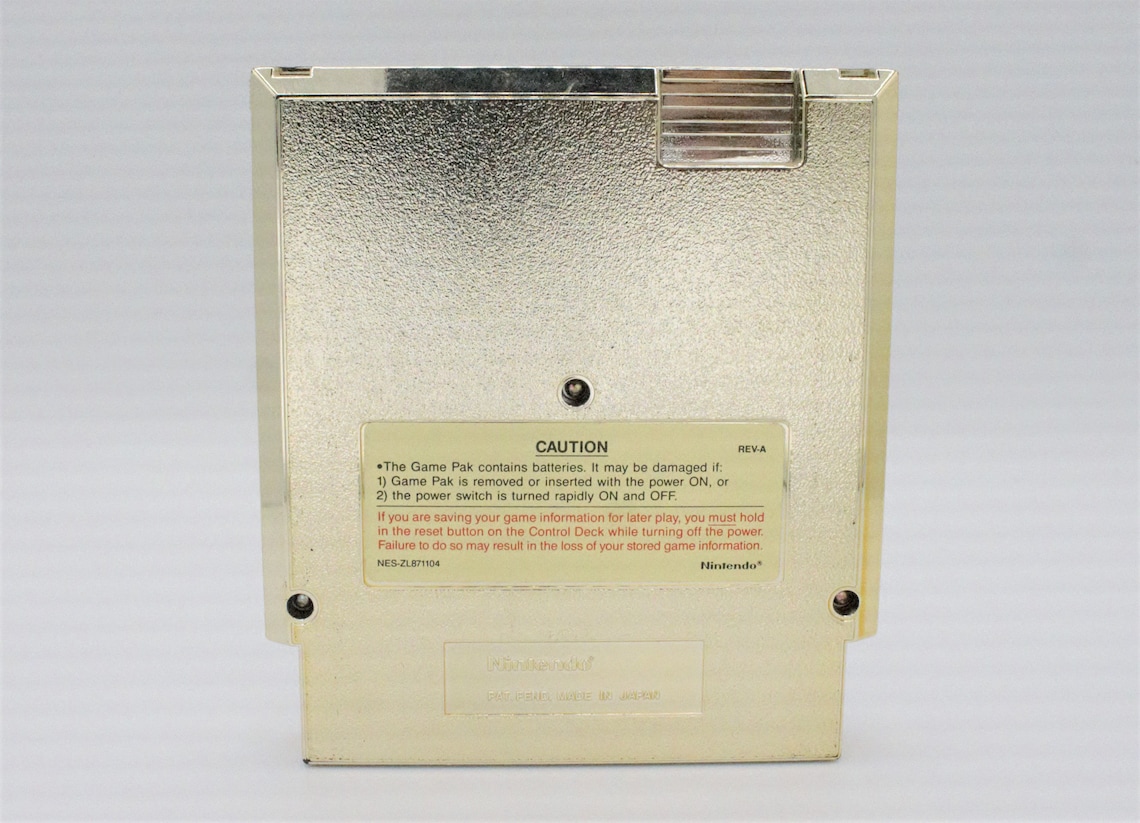 Vintage Zelda Nintendo Game Gold Cartridge in Box Original Complete NES ...
