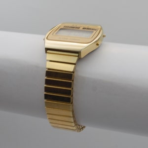 Vintage 1980s Digital Watch Polished Gold Tone With Chronograph Stop ...