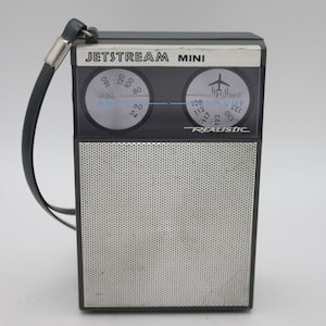 Vintage Jetstream Mini Transistor Radio AM VHF Tuner Silver Aluminum ...