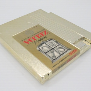 Vintage Zelda Nintendo Game Gold Cartridge in Box Original Complete NES ...