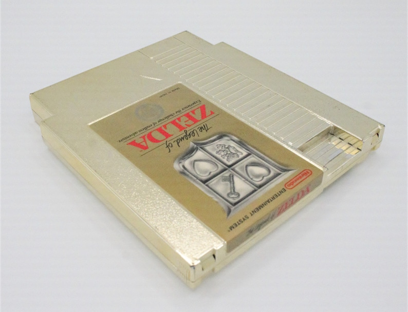 Vintage Zelda Nintendo Game Gold Cartridge in Box Original Complete NES ...