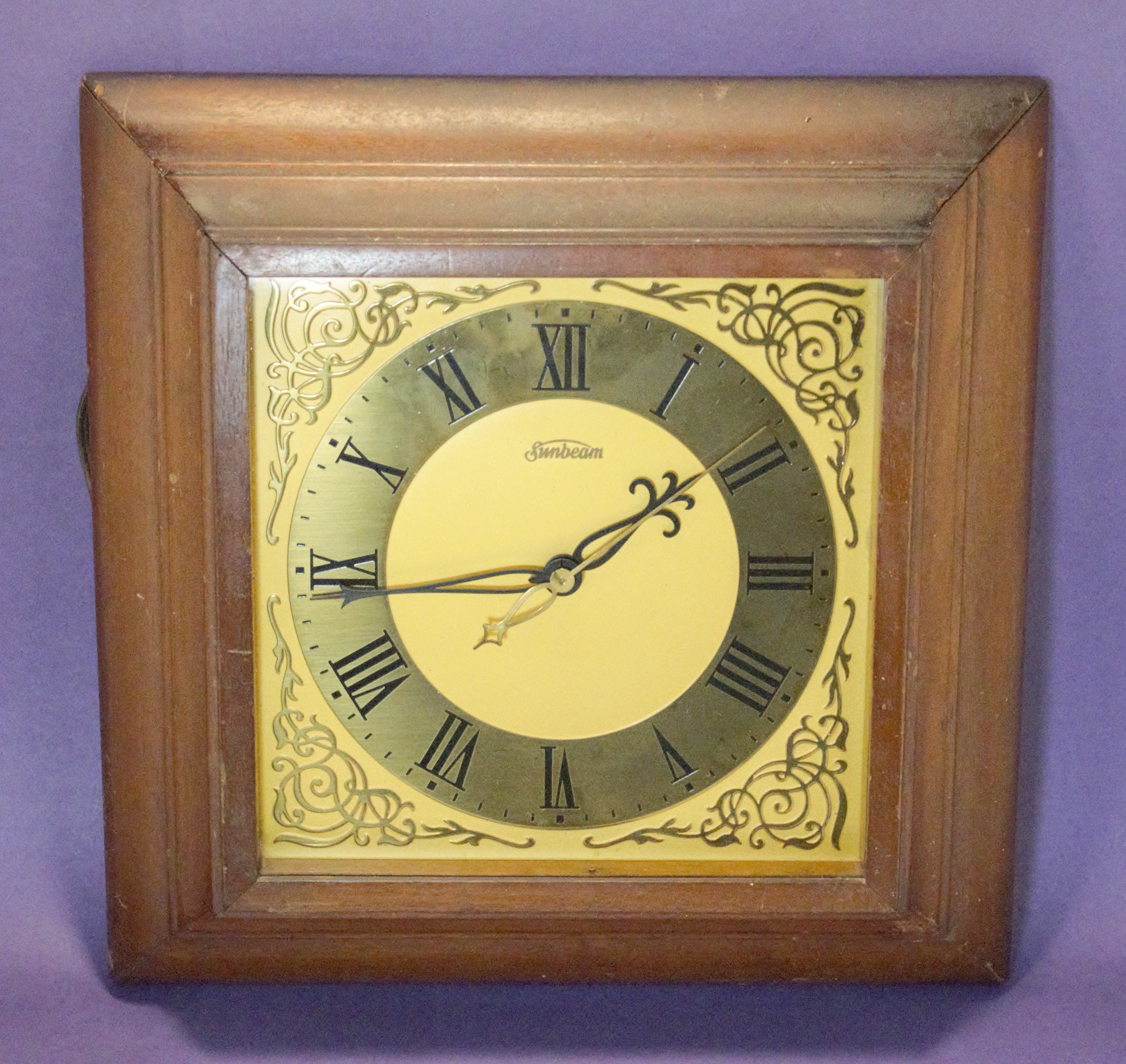 Vintage Wall Clock Sunbeam Electric Analog Dial Wood Frame - Etsy