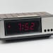 Vintage Digital Alarm Clock Red LED Light Time Display Woodgrain ...