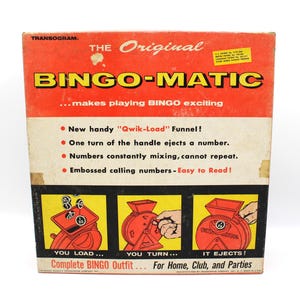 Vintage 1960's Bingo-matic Party Gold Medal Bingo Game Calling Machine ...