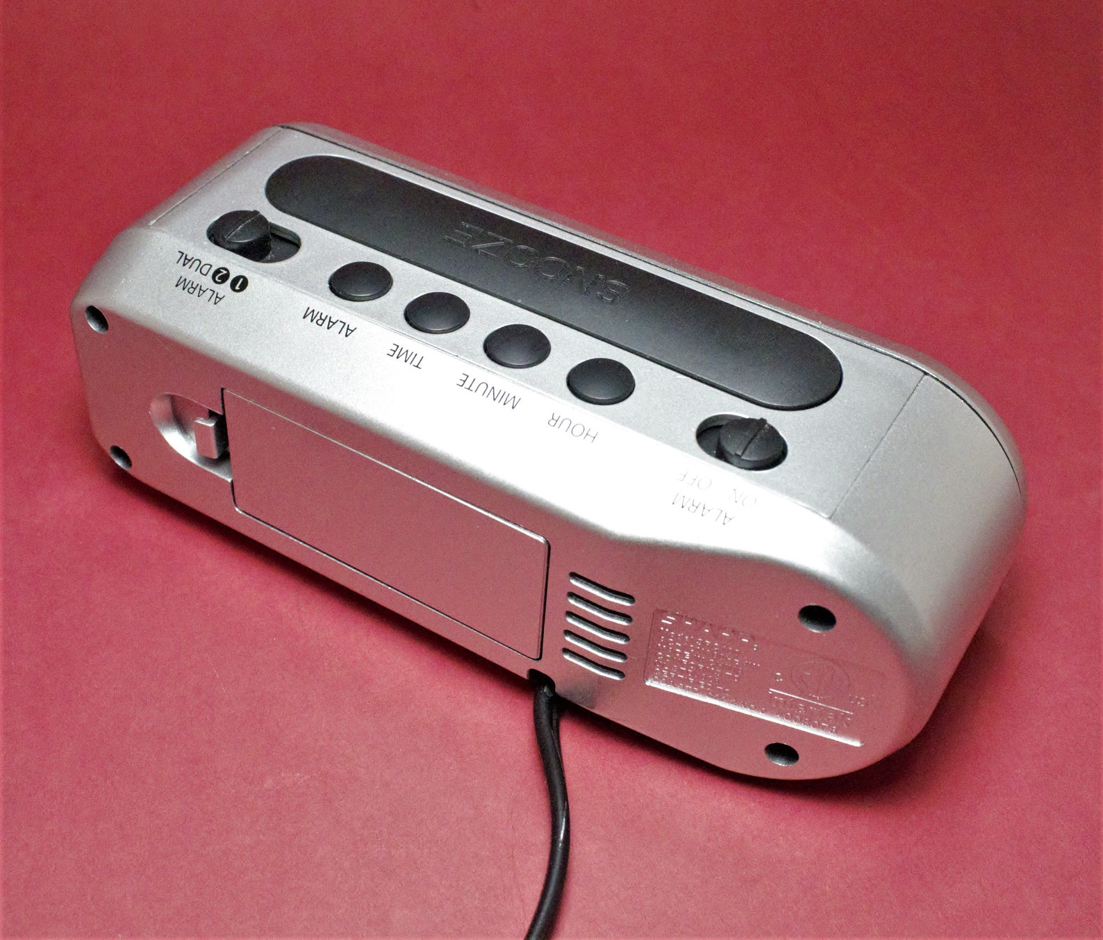 Vintage Digital Alarm Clock Green Lit Time Display Mini Silver - Etsy