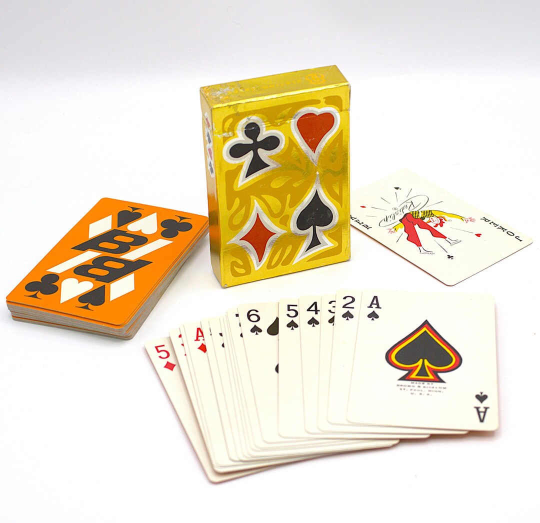 Vintage Mid-century Playing Card Deck Standard Poker Blackjack 52 Card ...