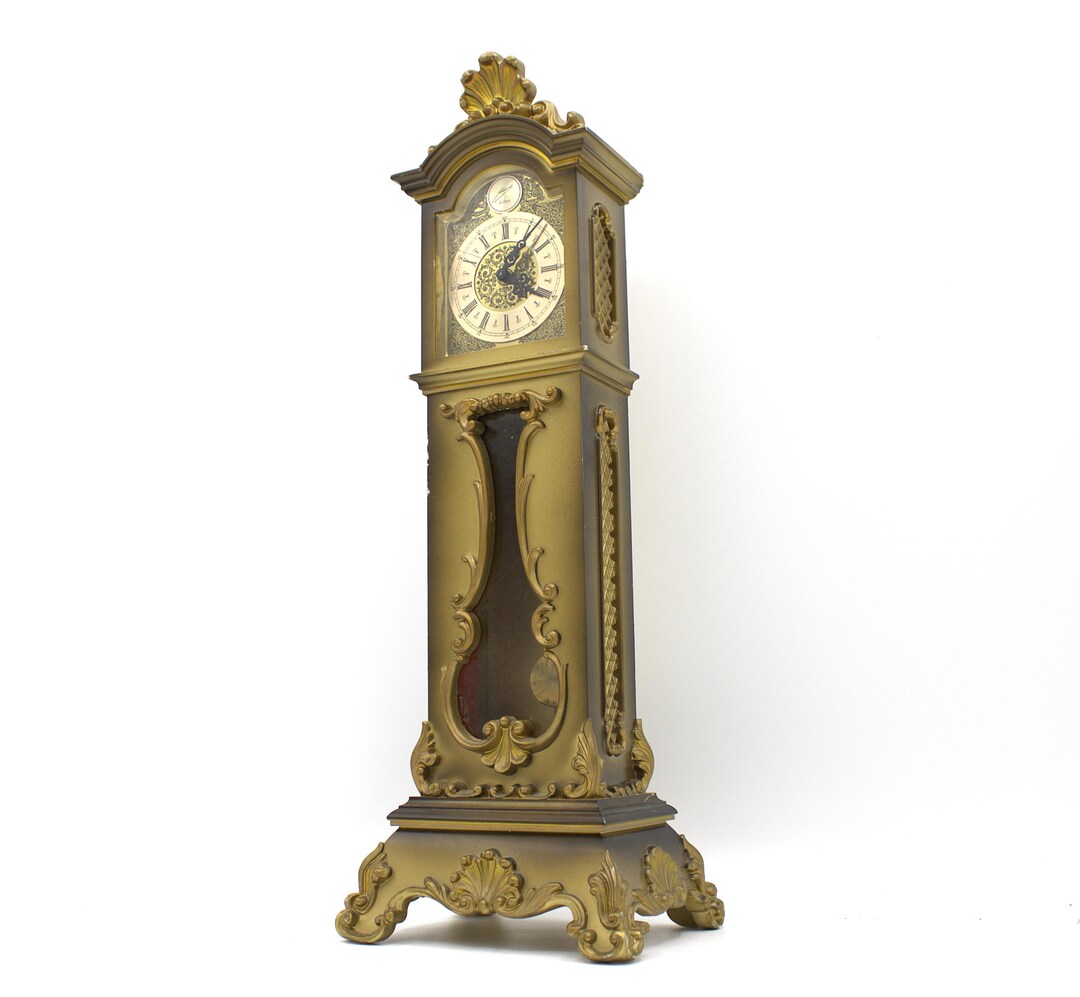 Vintage Schmidt Mid-century Grandfather Clock Miniature Spring Wound ...