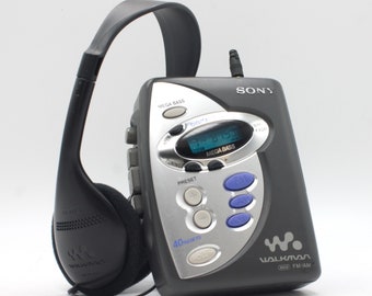 Vintage Sony Walkman Blue Chrome Personal Stereo Cassette Player AM/FM ...