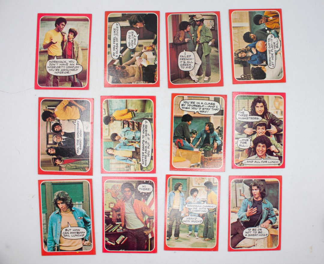 Vintage 1976 Sweat-hogs Welcome Back Kotter Collector Cards Set of 12 ...