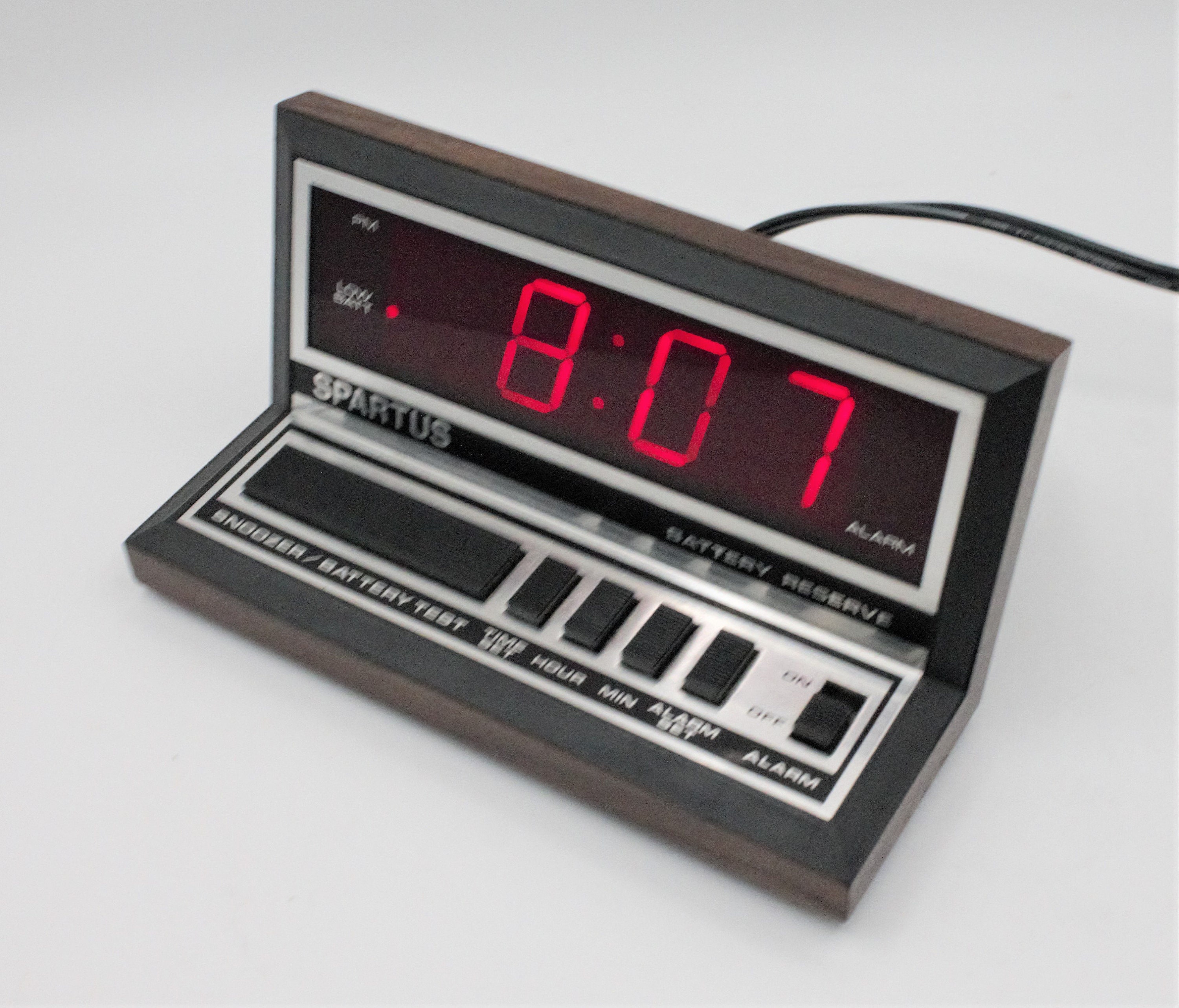 Vintage Digital Alarm Clock Electronic Red LED Time Lighted - Etsy