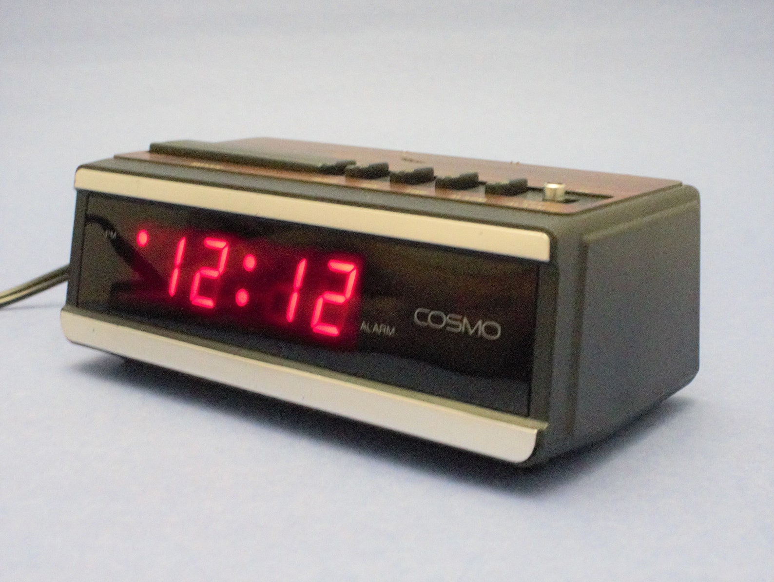 Vintage Digital Alarm Clock Red LED Light Time Display - Etsy