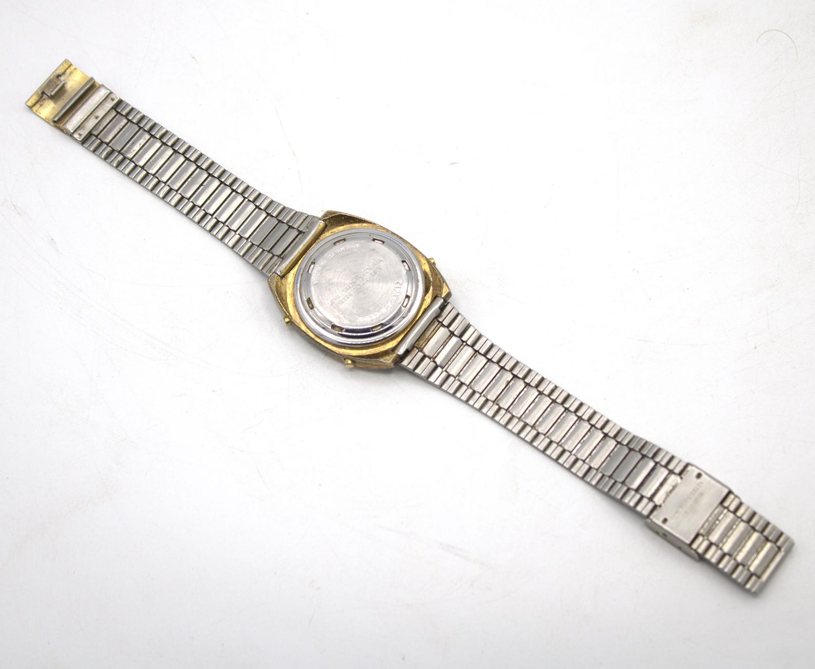Vintage 1980s Timex Digital Watch Gold Tone Chronograph Alarm Weekday ...