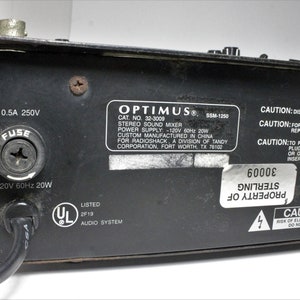 Vintage Stereo Sound Mixer Optimus Sound Board Mic 3 Channel Microphone ...