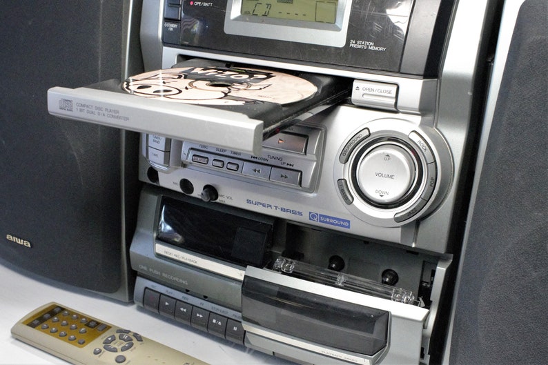 Vintage Boombox Aiwa CD Dual Cassette Tape Deck Player - Etsy