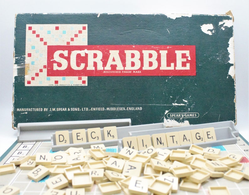 Vintage 1950s Scrabble Game Board Game Spear & Co England 1954 Classic ...