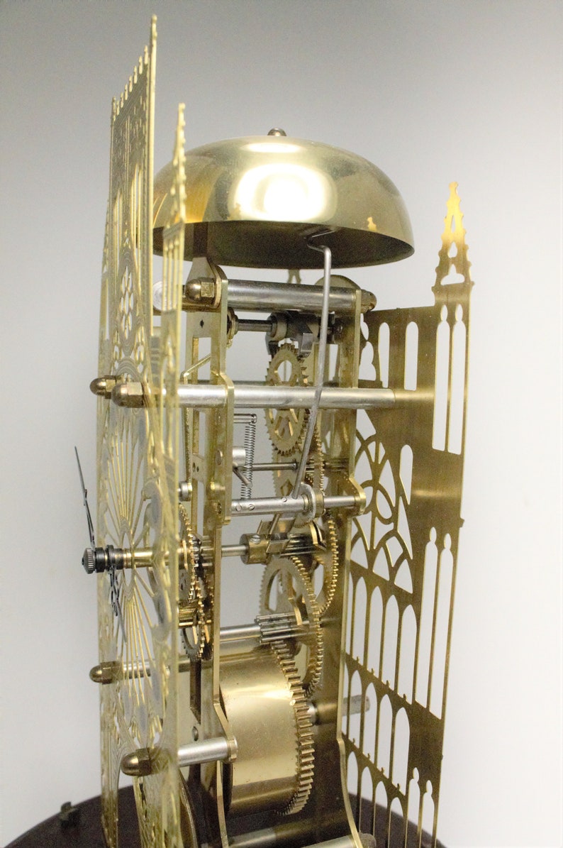 Vintage Brass Gothic Cathedral Clock Glass Dome Pendulum Bell - Etsy
