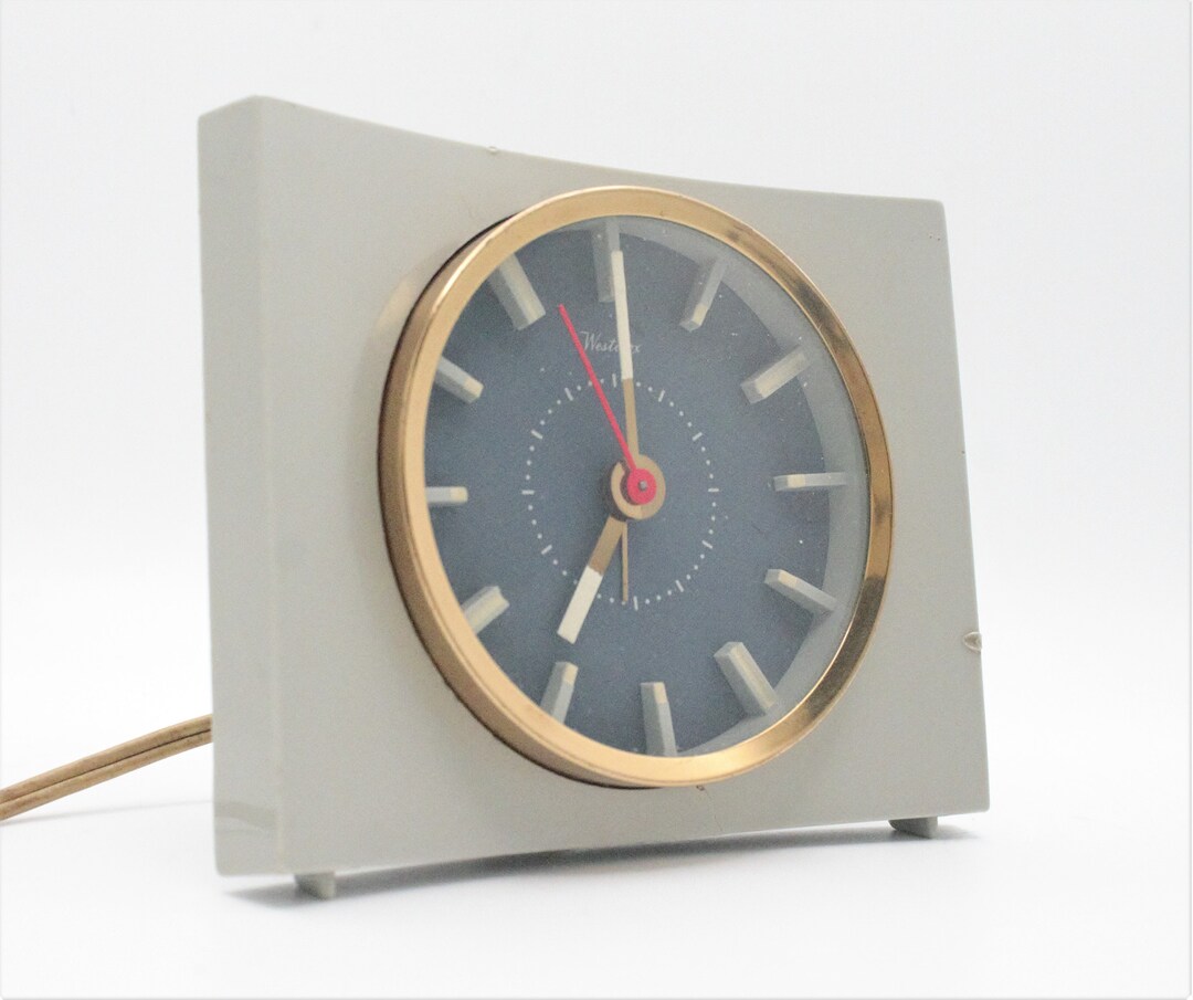 Vintage Alarm Clock Electronic Analog Dial Cool Mod Mid-century Style ...