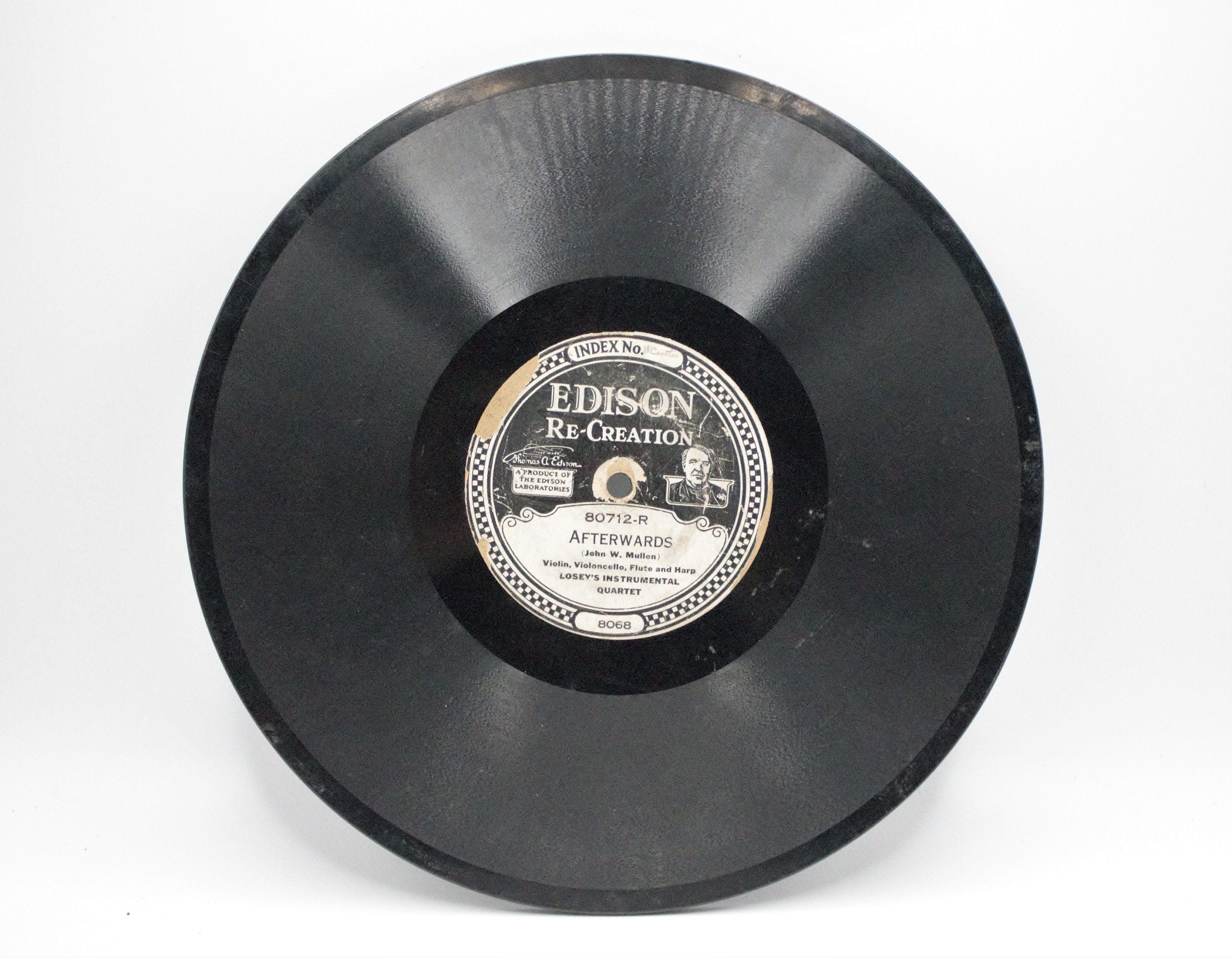Vintage Edison Record Losey's Orchestra Instrumental Quartet 1/4" Thick ...