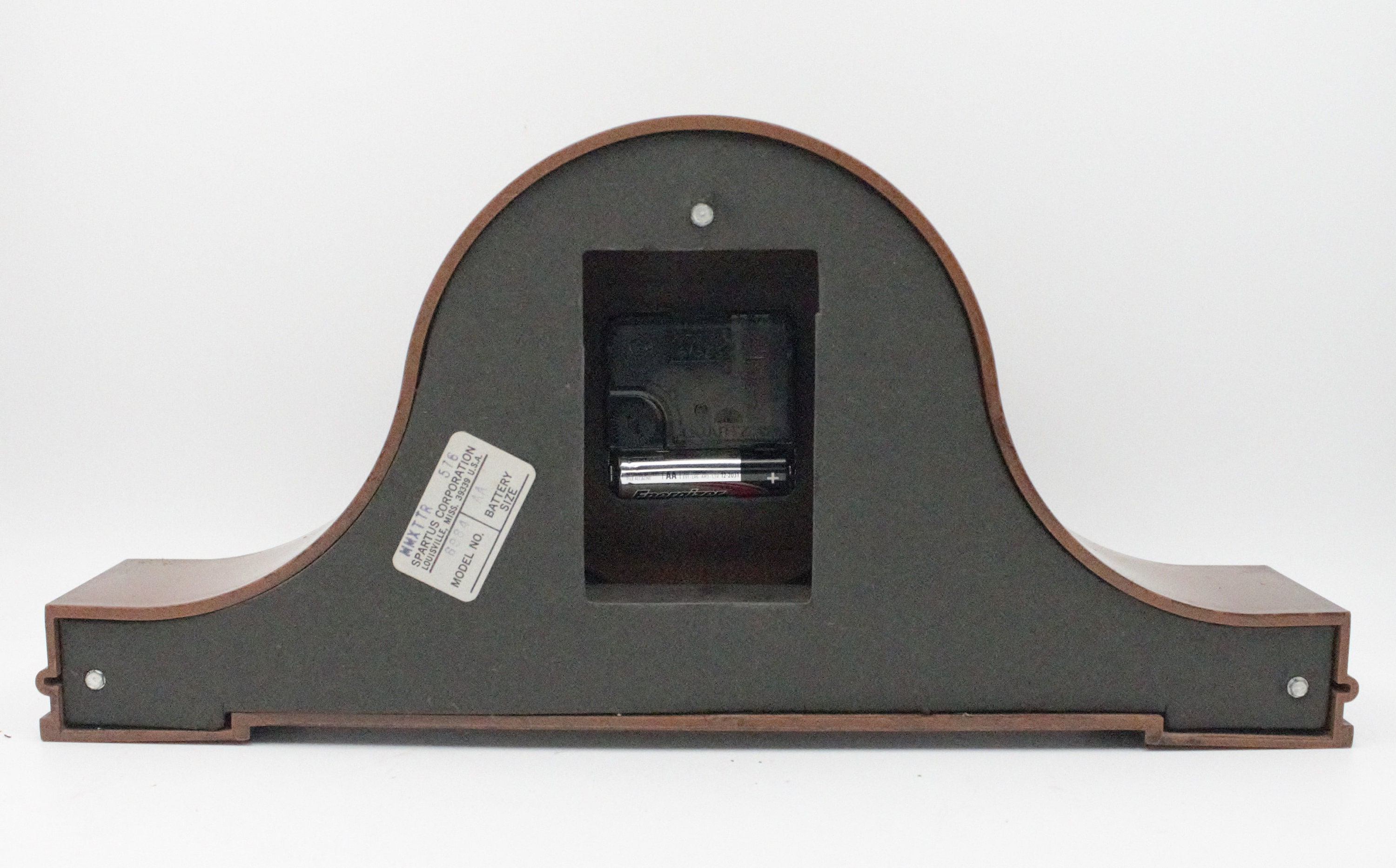 Vintage Spartus Electric Mantle Clock Simulated Wood Brass - Etsy