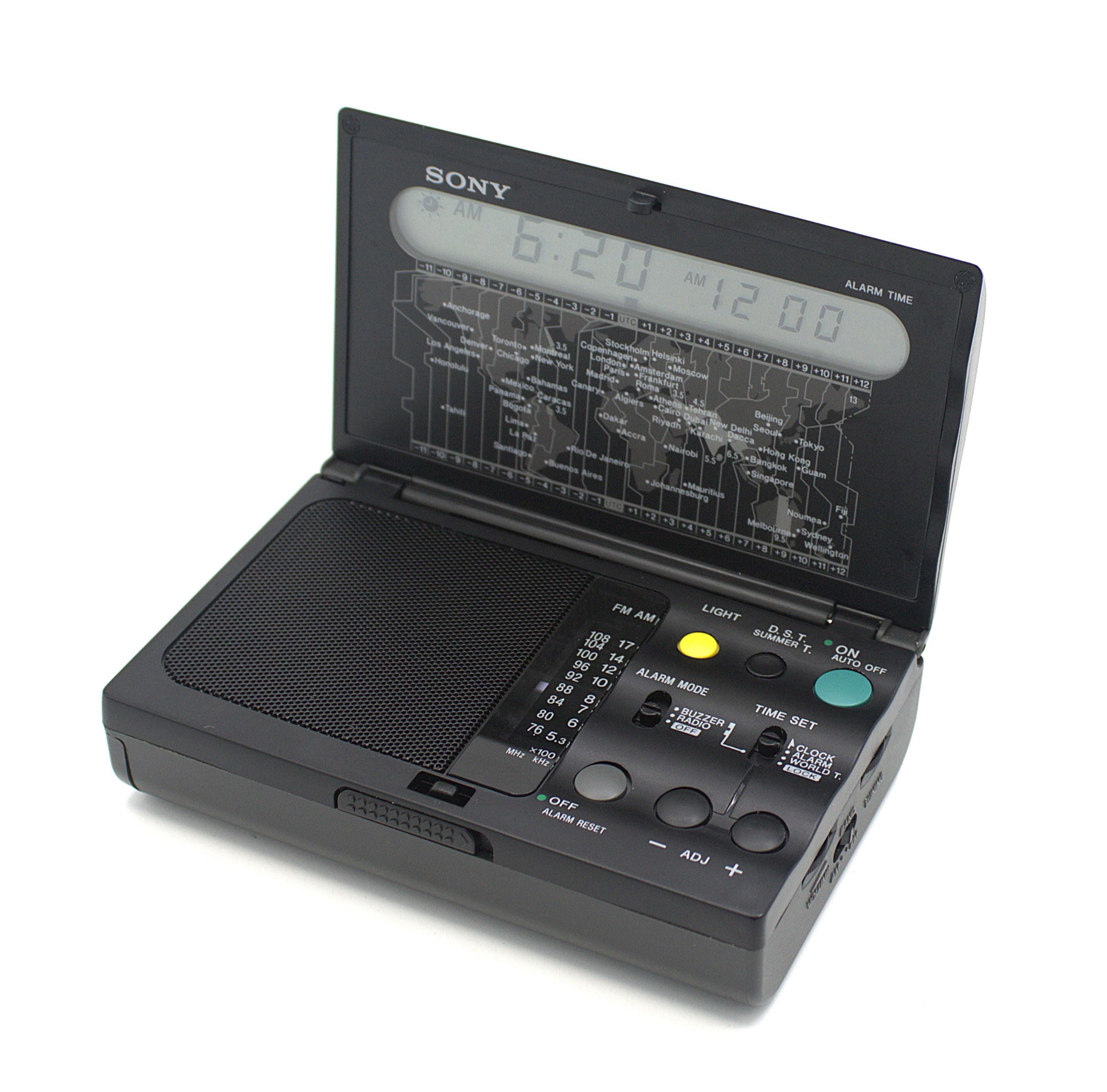 Vintage Sony World Radio FM/AM Receiver Digital Alarm Clock Pocket ...