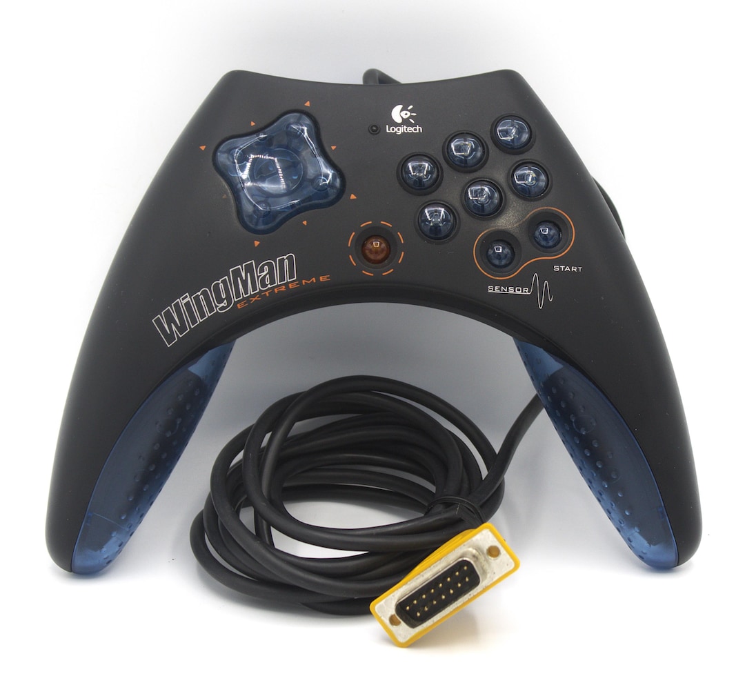 Vintage PC Game Controller Logitech Wingman Extreme Gamepad Wired 15 ...