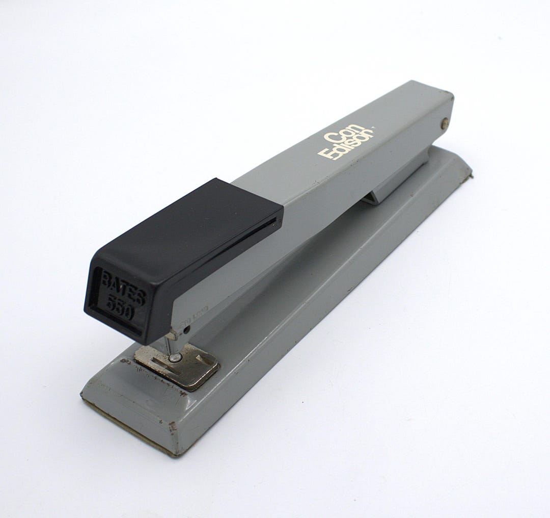 Vintage Bates 550 Stapler Con Ed Logo Gray Steel 1970s-80s Bates Mfg ...