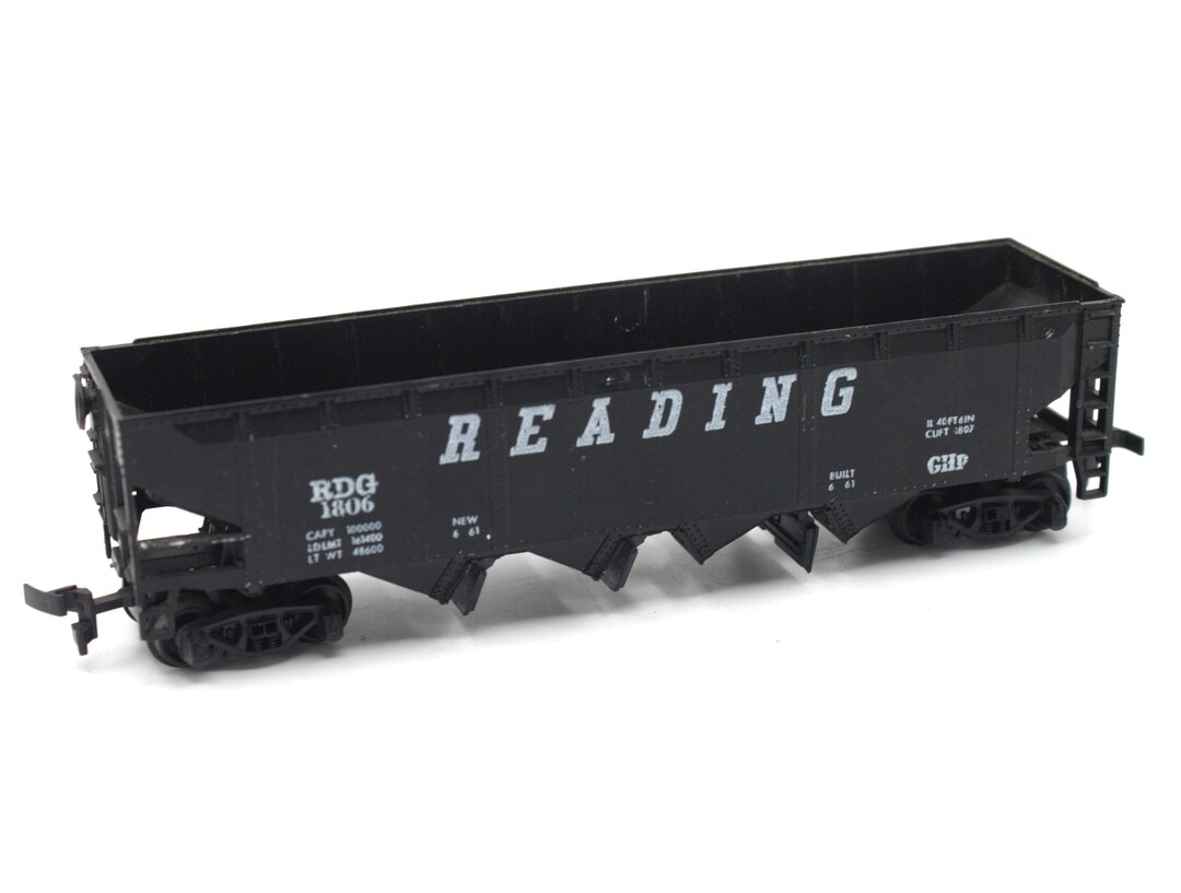 Vintage HO Scale Model Train Car Reading Coal Transport Black With ...