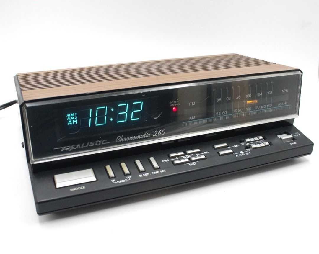 Vintage Digital Alarm Clock Radio Realistic Chronomatic 260 Blue ...