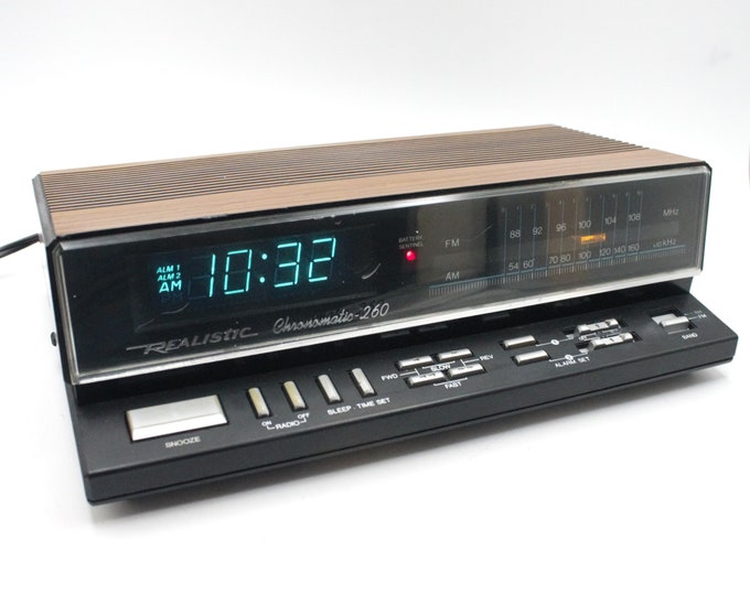 Vintage Digital Alarm Clock Radio Realistic Chronomatic 260 Blue ...
