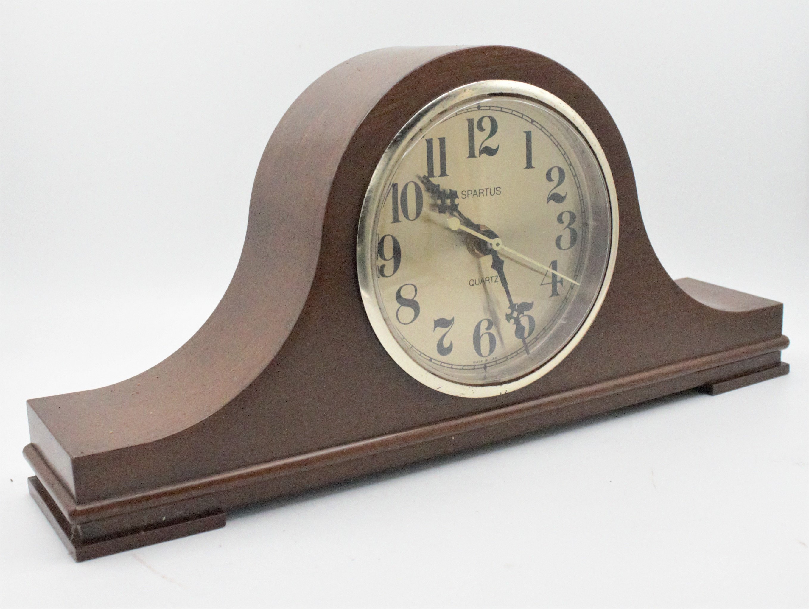 Vintage Spartus Electric Mantle Clock Simulated Wood Brass - Etsy