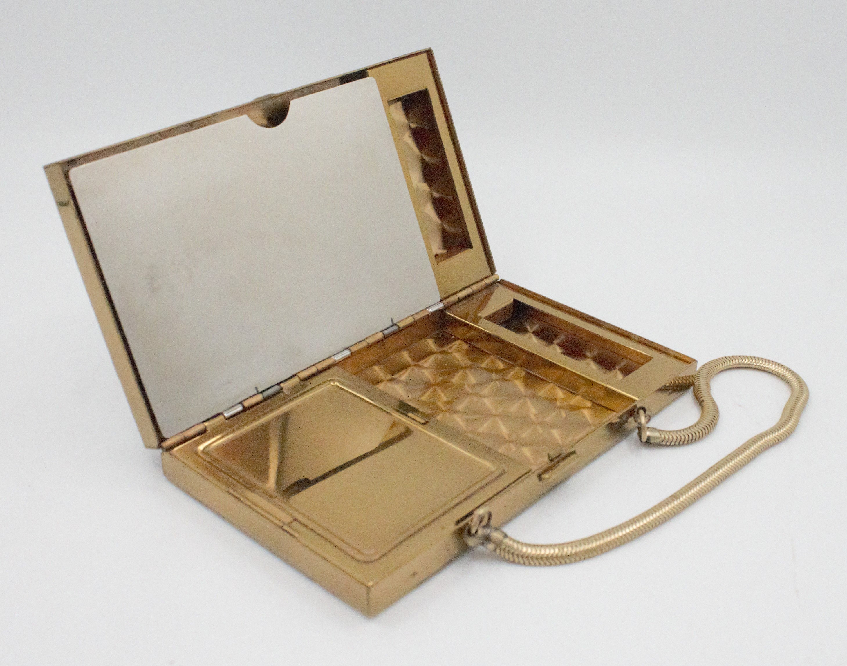 Vintage 1950s Clutch Makeup Case Compact Brass Abalone Pearl - Etsy