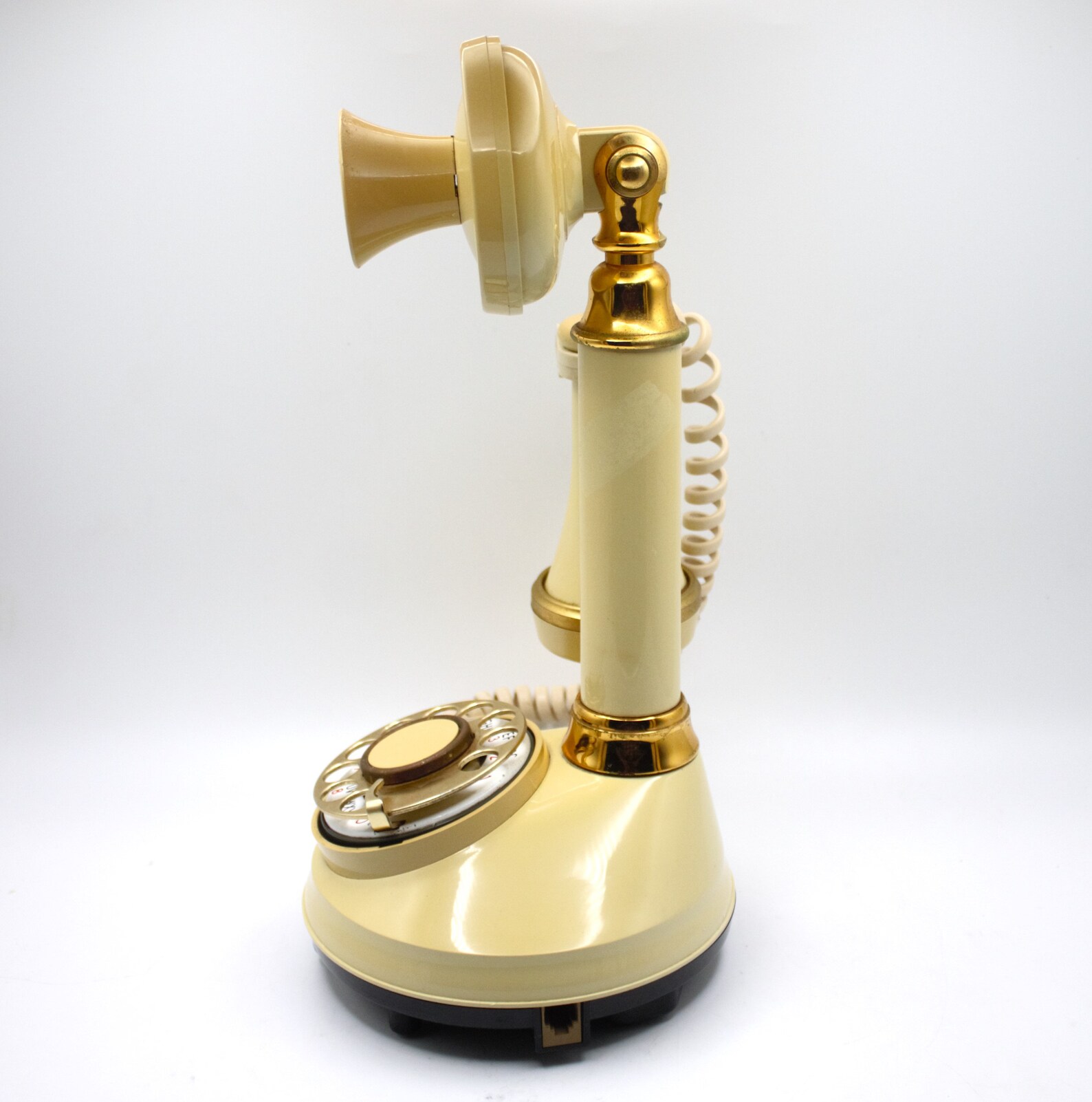 Vintage 1970s Candlestick Rotary Telephone Antique Style Landline Phone ...